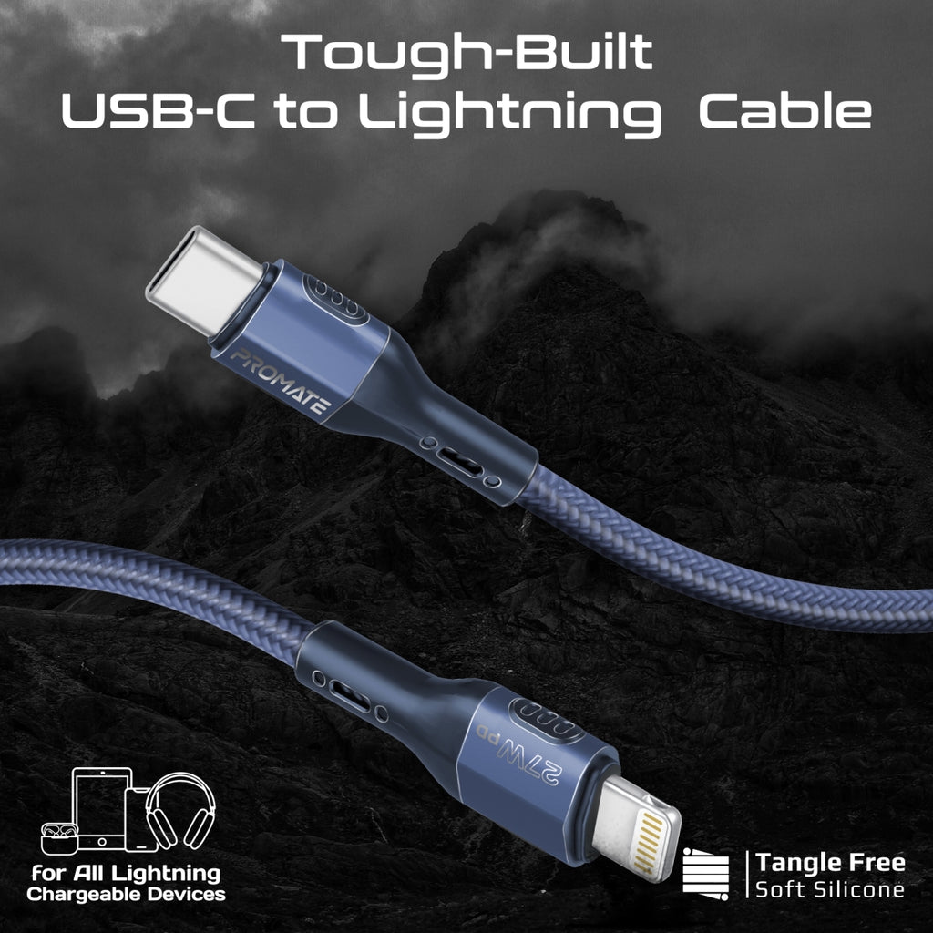 Tough-Built 27W Power Delivery USB-C to Lightning Cable – Promate ...