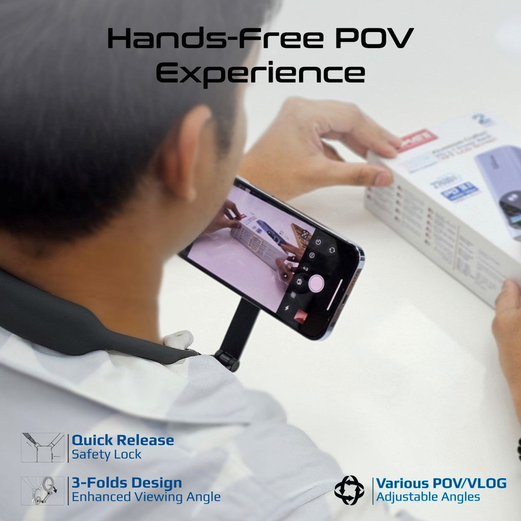 Flexible Neckband MagSafe Compatible Phone Mount for Handsfree POV – Promate Philippines