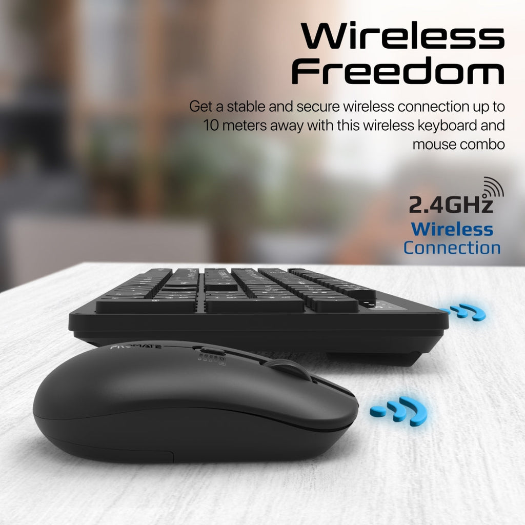 Sleek Profile Full-Size Wireless Keyboard and Mouse – Promate Philippines