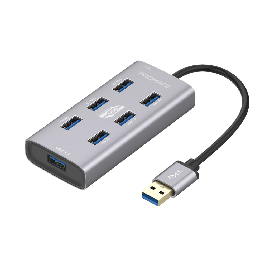 Aluminium Alloy Powered USB Hub • 7 USB 3.0 Ports • USB-C Adaptor • 5G ...
