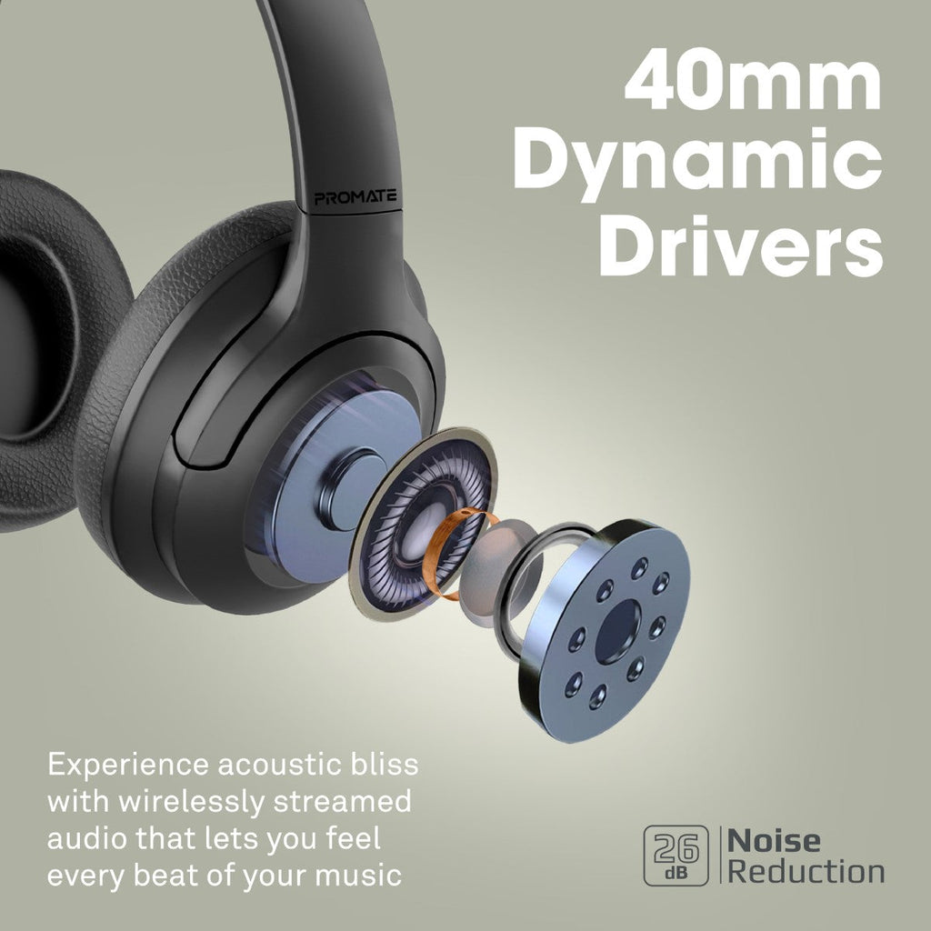 ANC High-Fidelity Stereo Wireless Headphones – Promate Philippines