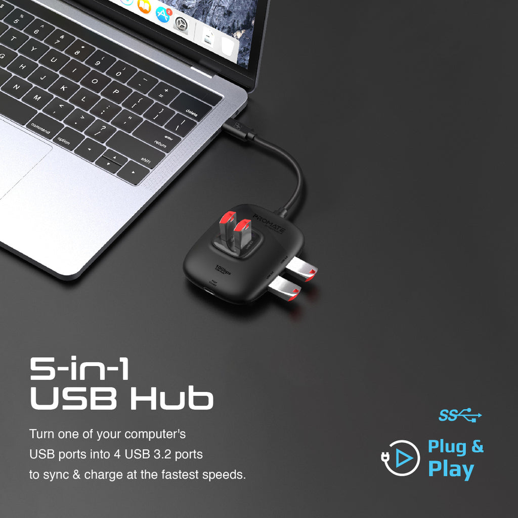 10Gbps Ultra-Fast USB 3.2 Hub – Promate Philippines